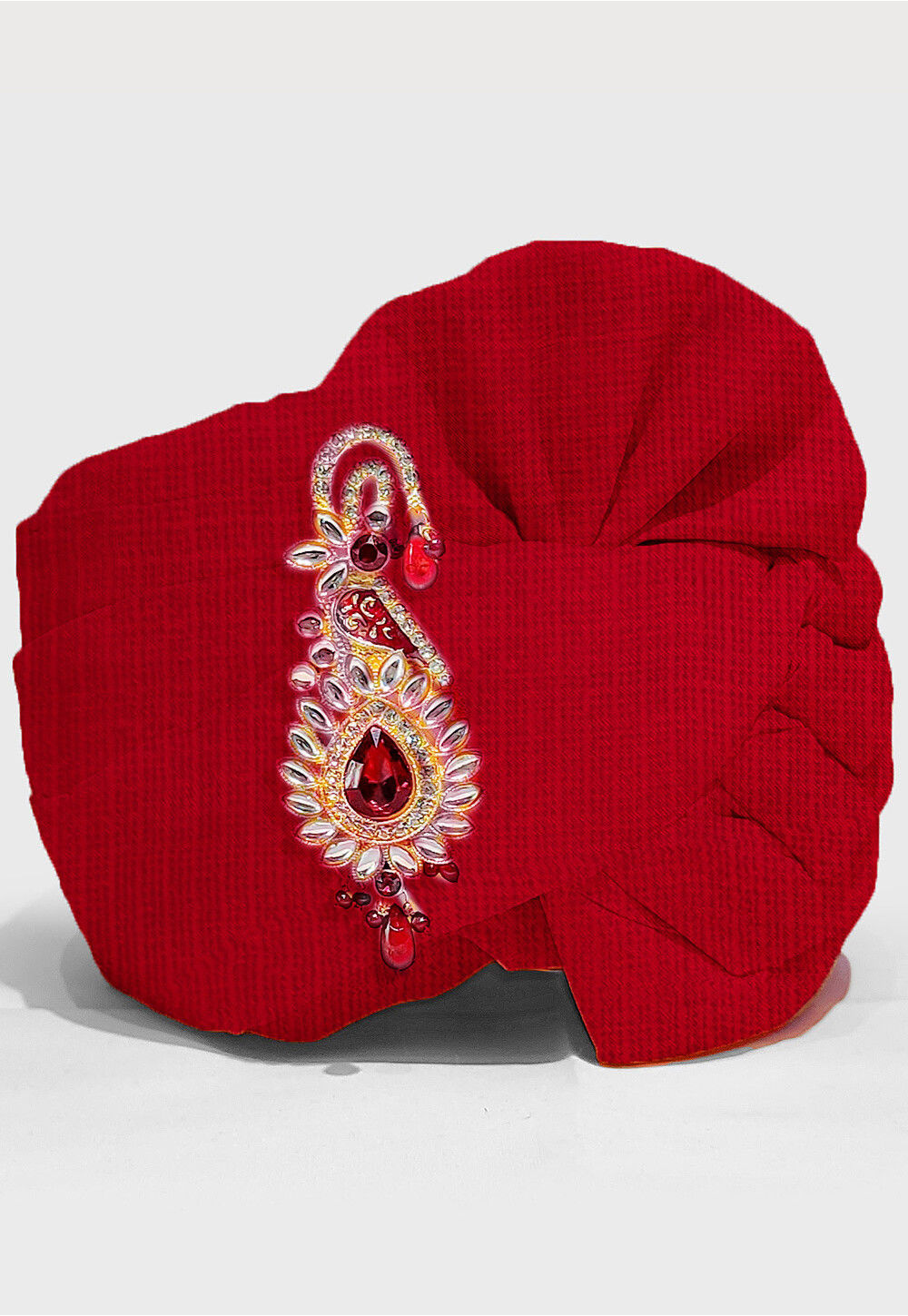 Buy Solid Color Pure Kota Silk Turban in Red Online : MTE2601 - Utsav ...