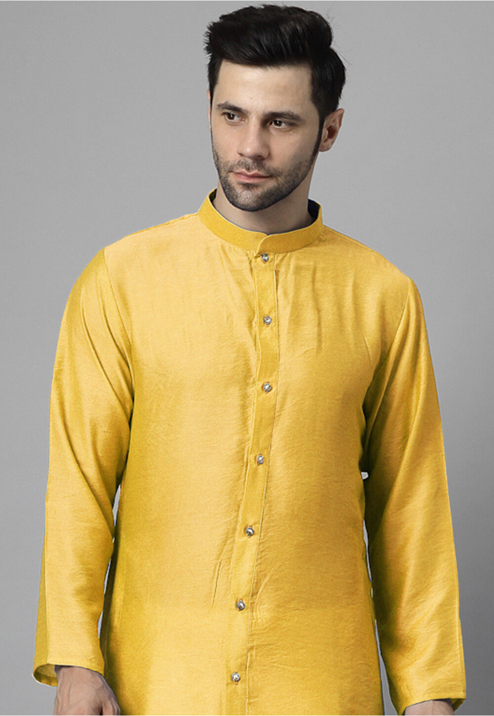 Buy Solid Color Raw Silk Kurta Set in Mustard Online : MXX1319 - Utsav ...