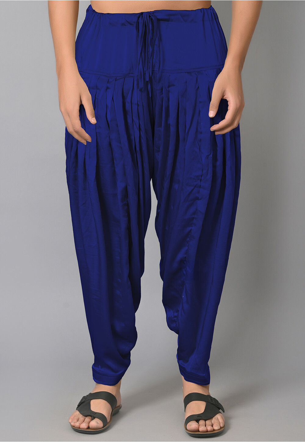 Buy Solid Color Satin Afghani Salwar in Royal Blue Online : MTE1386 ...