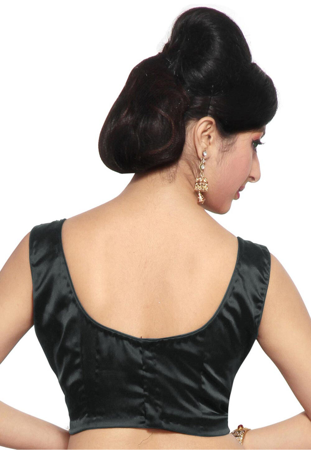 Buy Solid Color Satin Blouse in Dark Green Online : DBU964 - Utsav Fashion