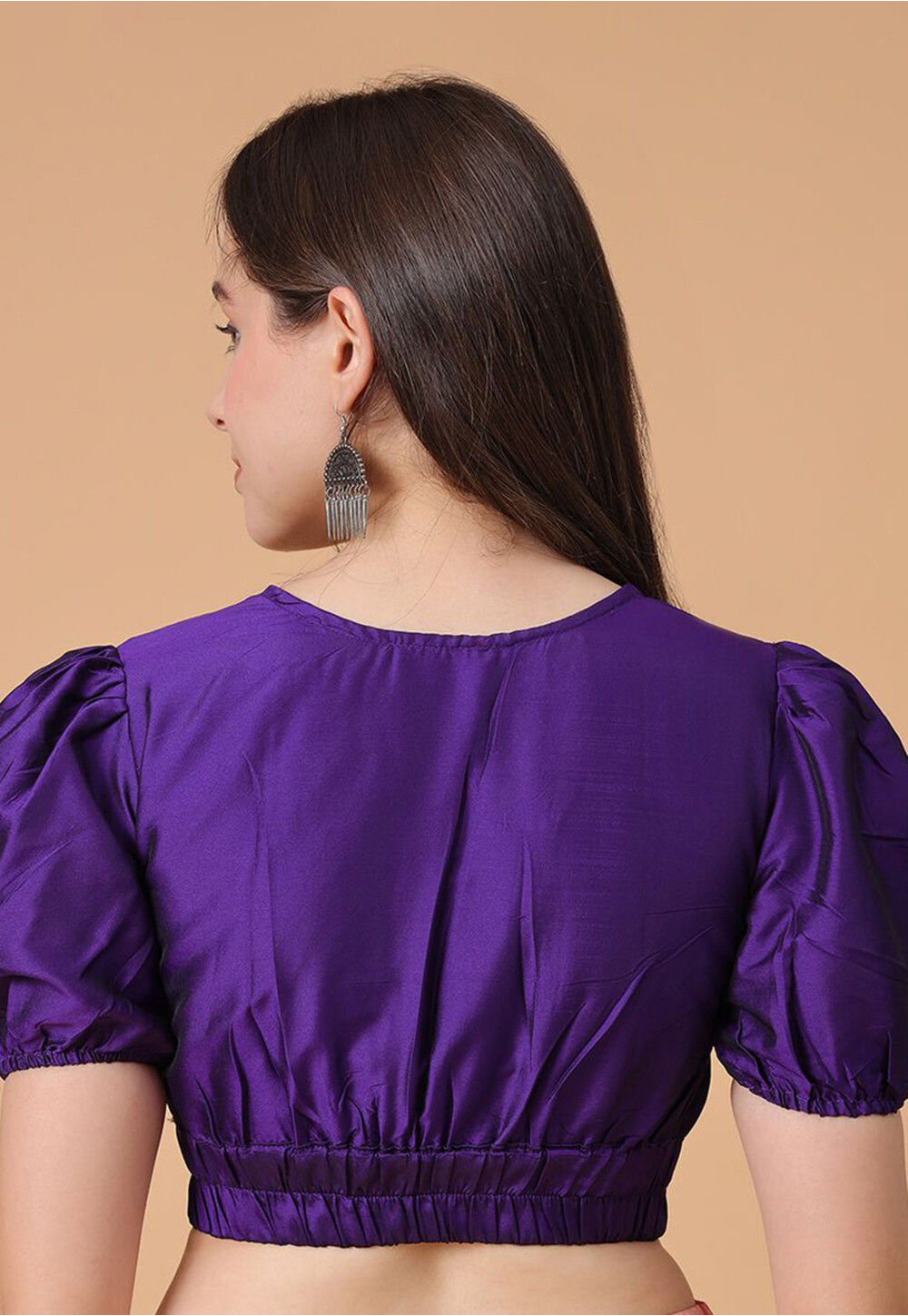 Buy Solid Color Satin Blouse in Violet Online : UVE214 - Utsav Fashion