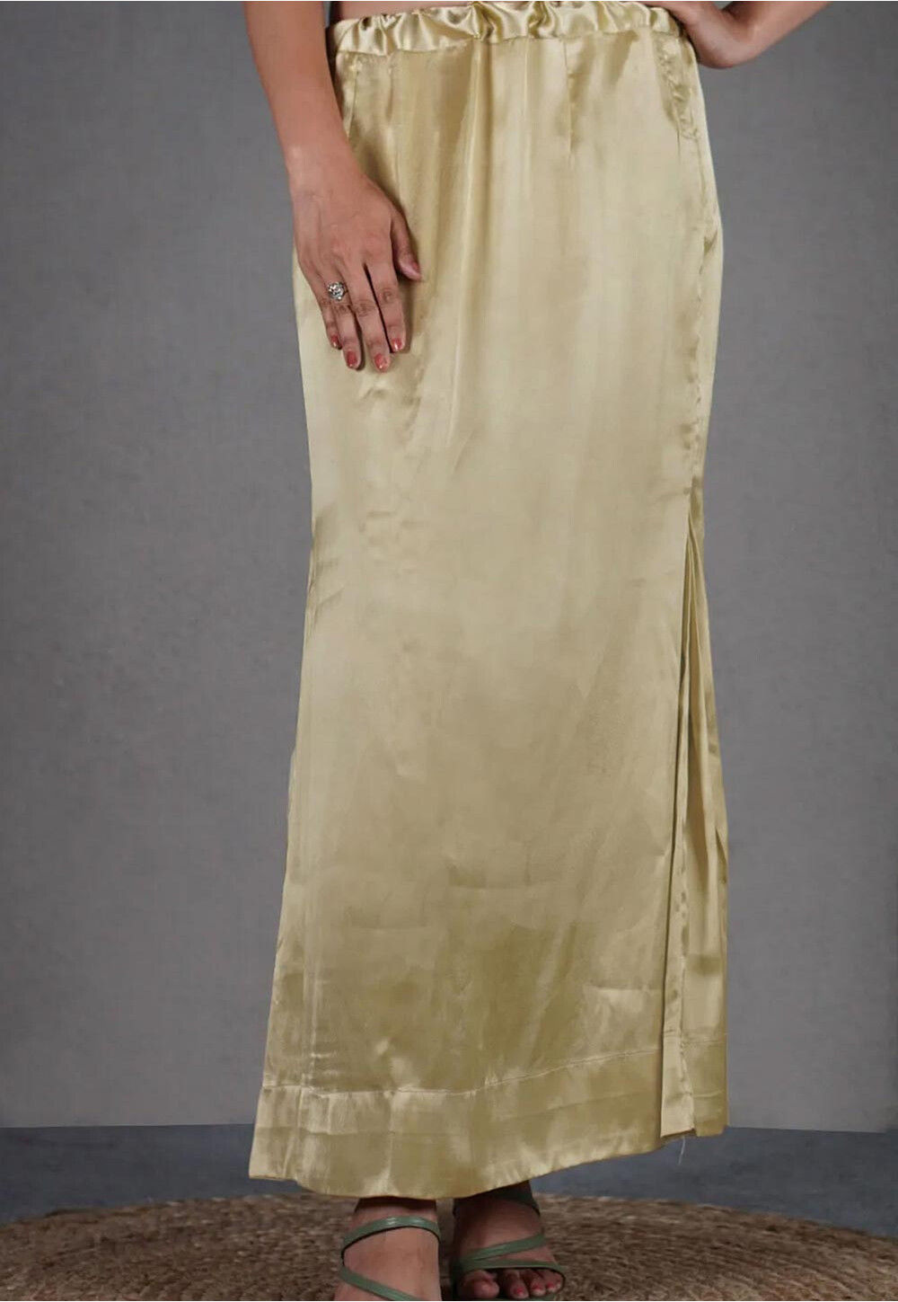 Buy Solid Color Satin Fish Cut Petticoat in Beige Online : UAC302 ...