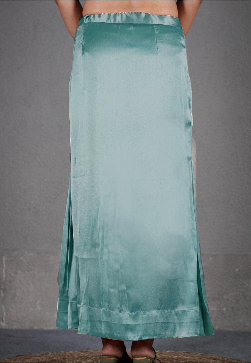 Solid Color Satin Fish Cut Petticoat in Sky Blue : UAC334