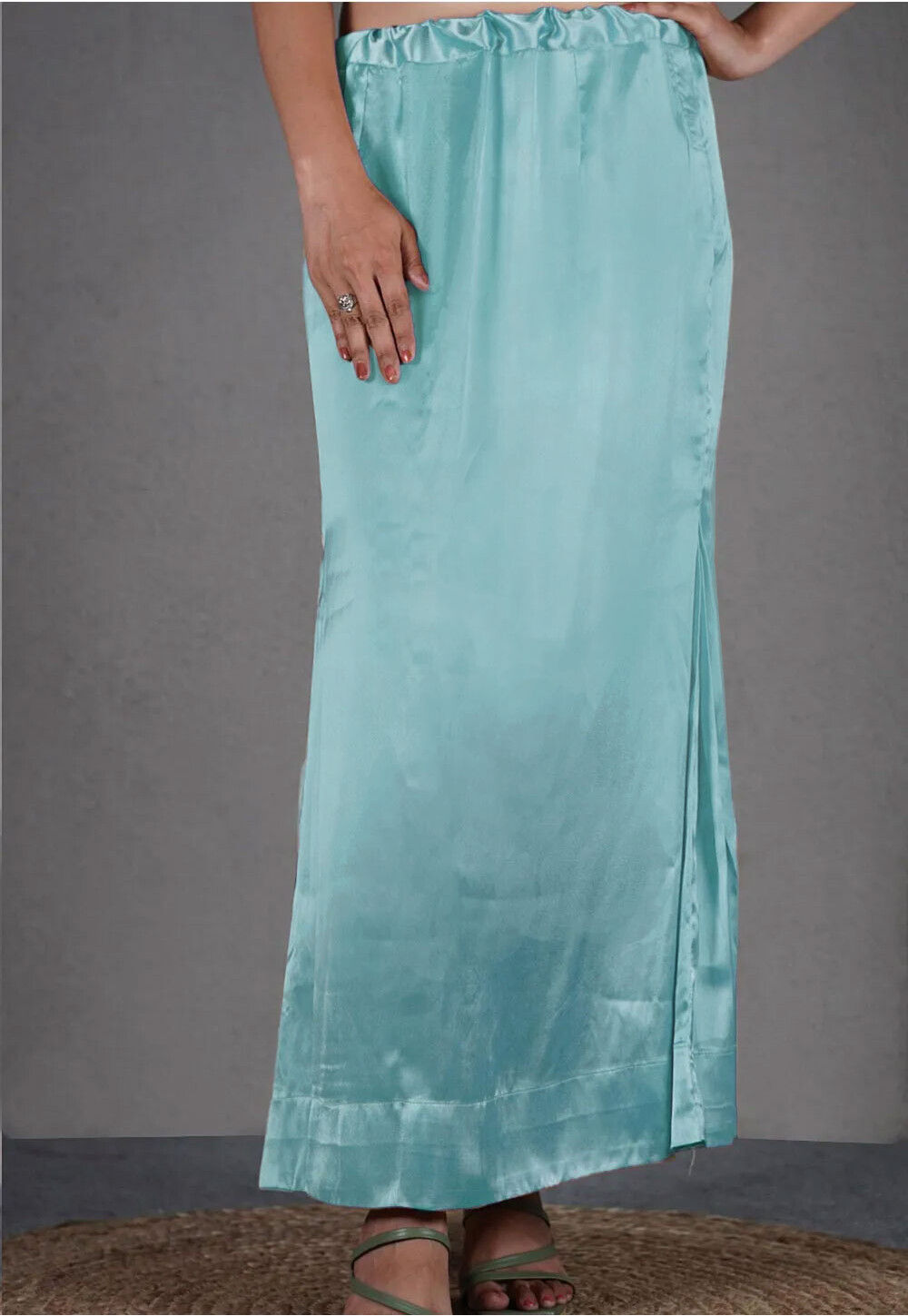 Buy Solid Color Satin Fish Cut Petticoat in Sky Blue Online : UAC334 ...