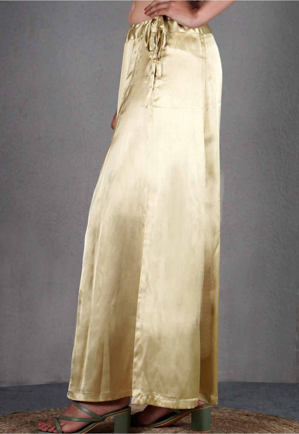 Solid Color Satin Petticoat in Beige : UAC303