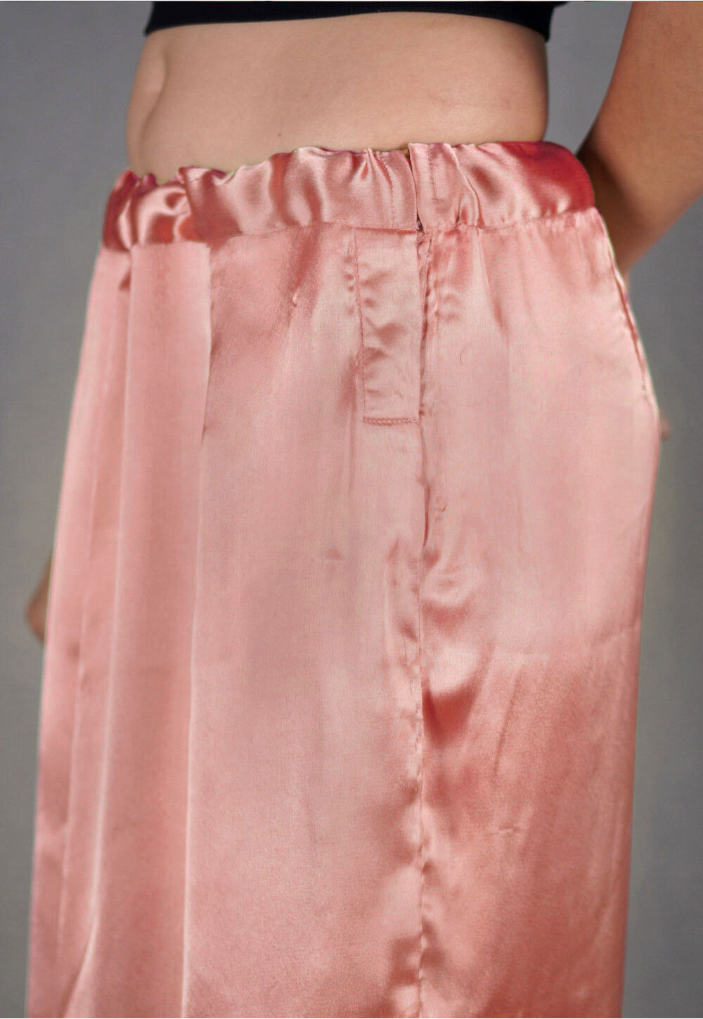 Buy Solid Color Satin Petticoat in Peach Online : UAC341 - Utsav Fashion