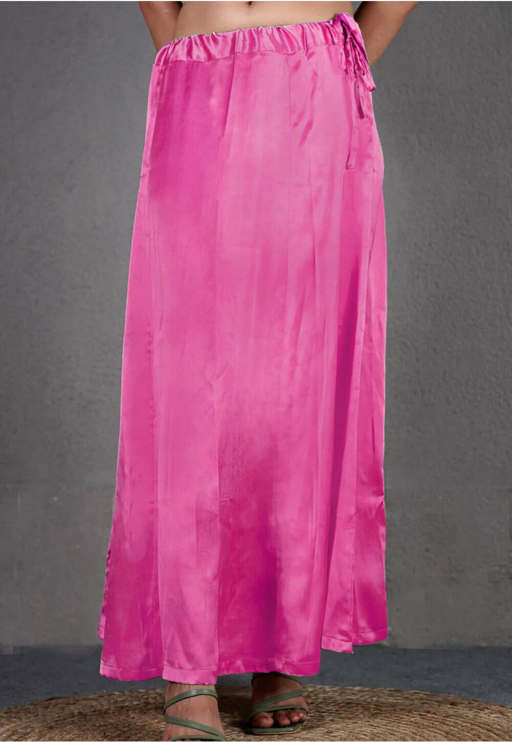 Buy Solid Color Satin Petticoat in Pink Online : UAC343 - Utsav Fashion