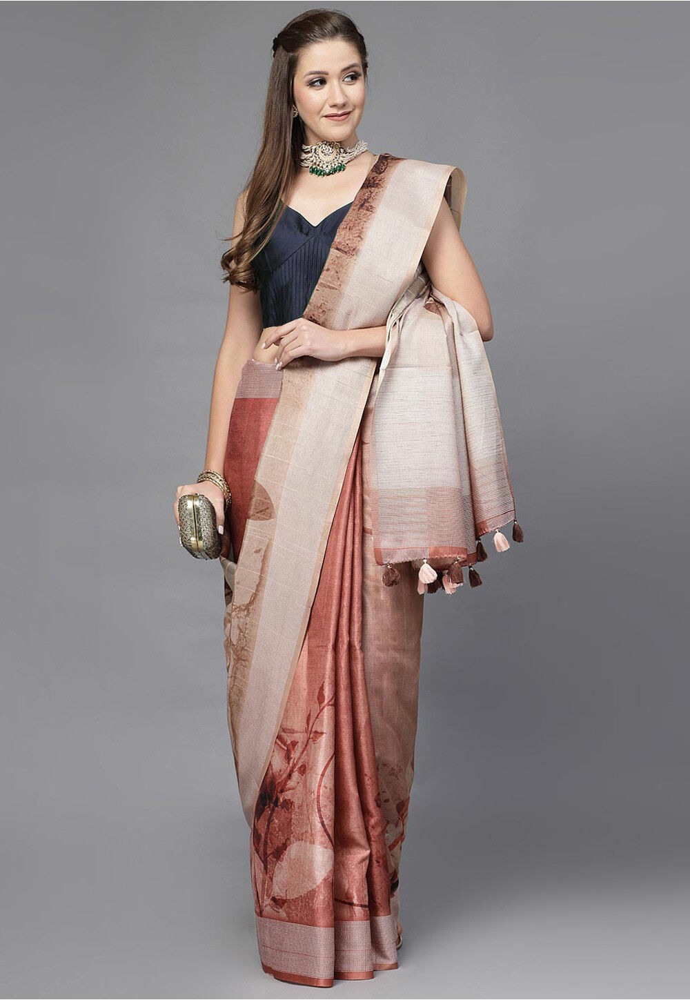 Buy Solid Color Taffeta Silk Cross Back Blouse in Navy Blue Online ...