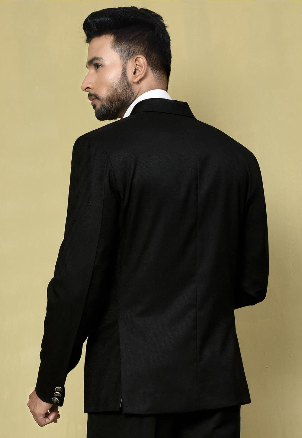 Buy Solid Color Terry Rayon Blazer in Black Online : MLC2513 - Utsav ...