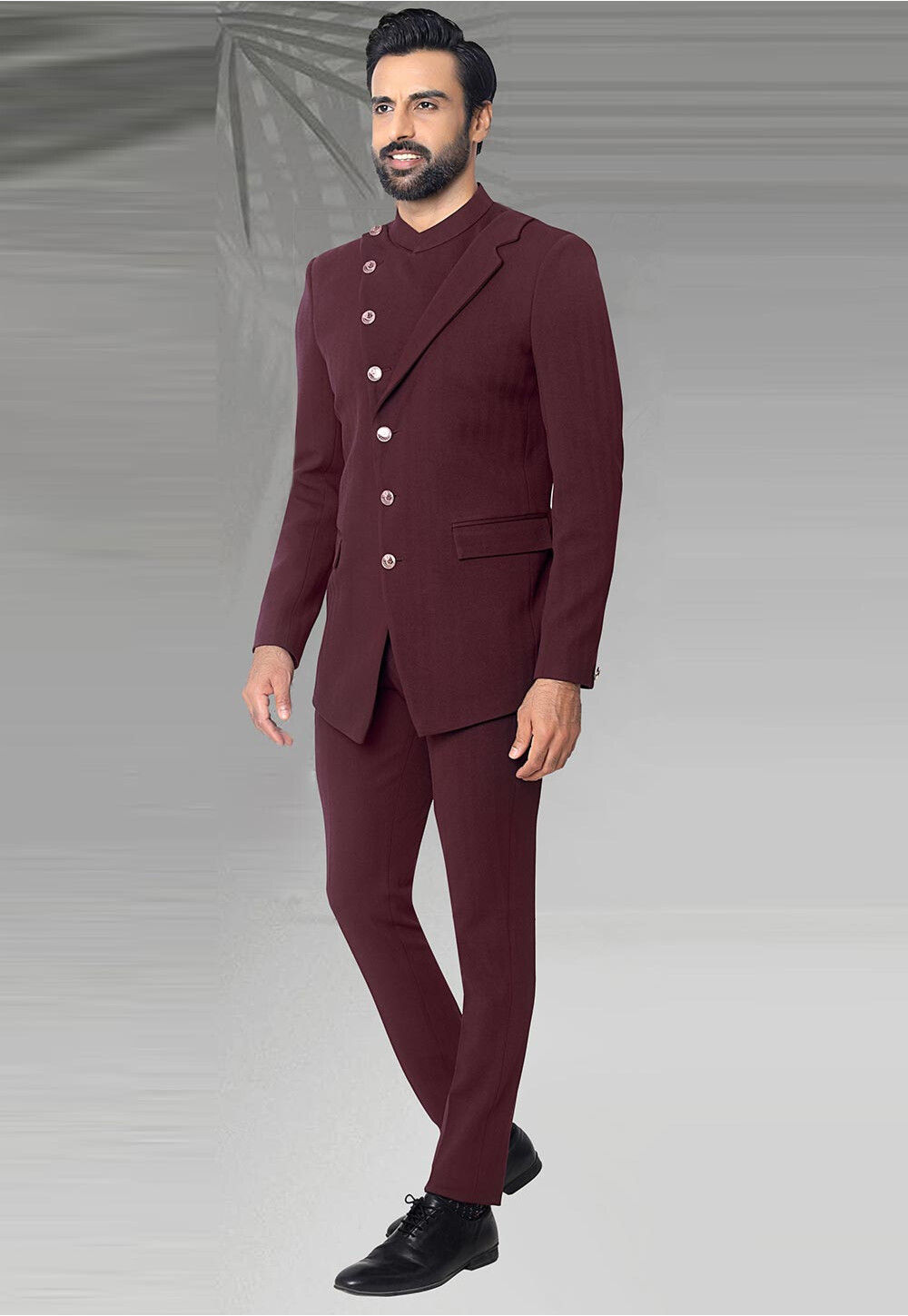 Buy Solid Color Terry Rayon Jodhpuri Suit in Maroon Online : MHG2798 ...