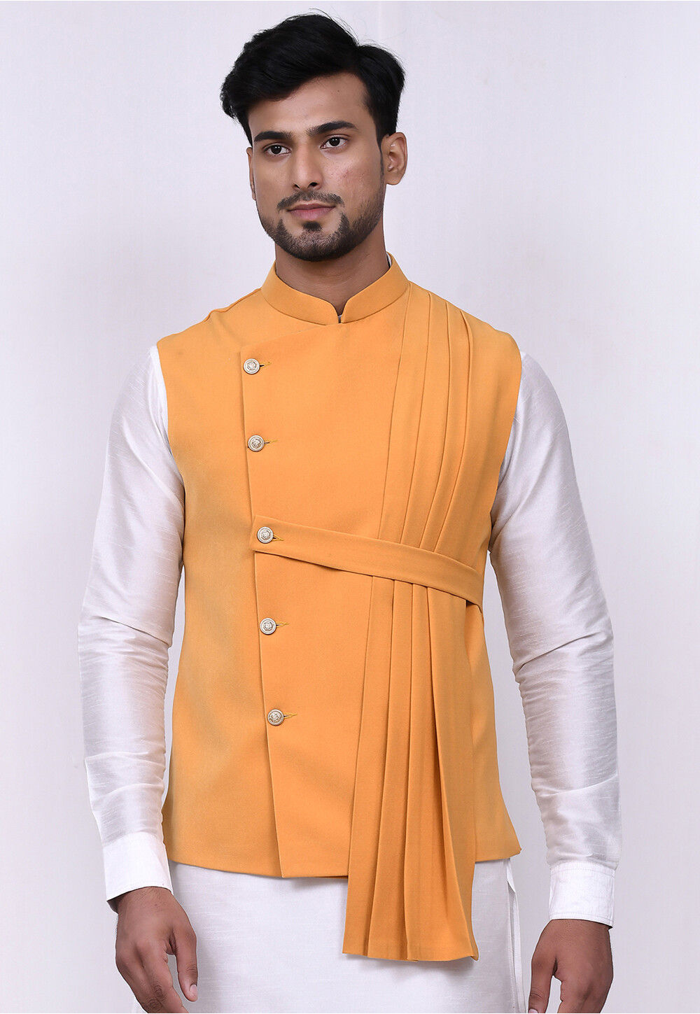 Buy Solid Color Terry Rayon Nehru Jacket in Mustard Online : MTX1867 ...