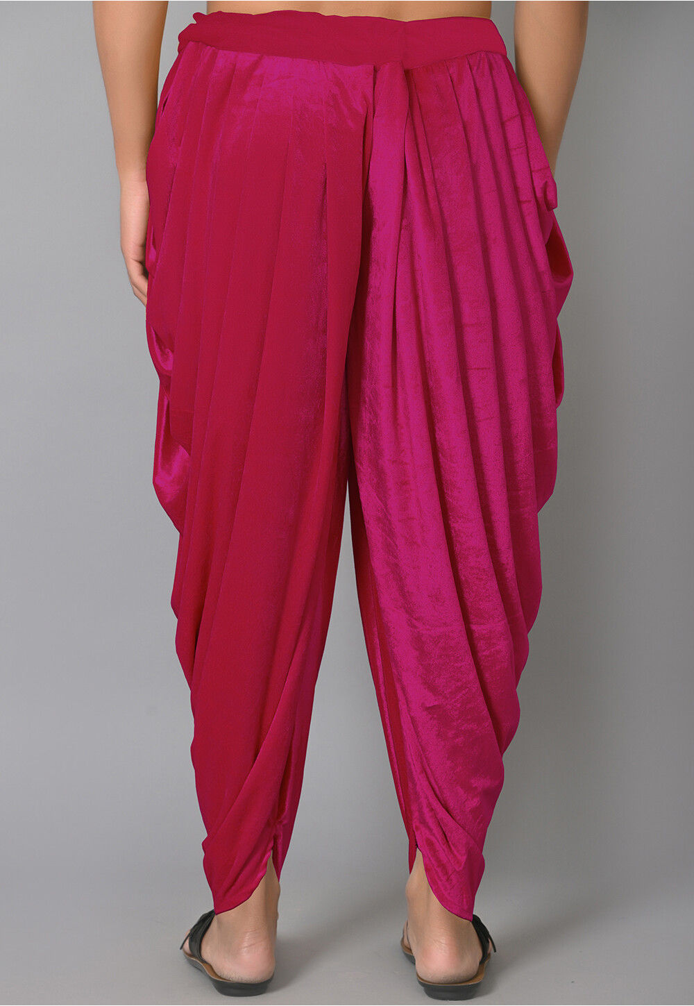 Buy Solid Color Velvet Dhoti in Fuchsia Online : MTE1393 - Utsav Fashion