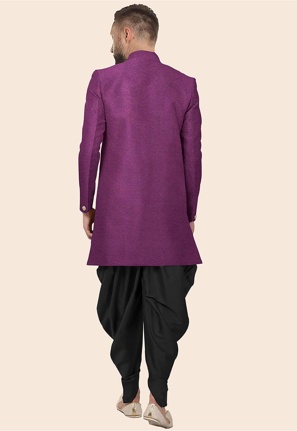 Buy Solid Color Velvet Sherwani in Purple Online : MXX733 - Utsav Fashion