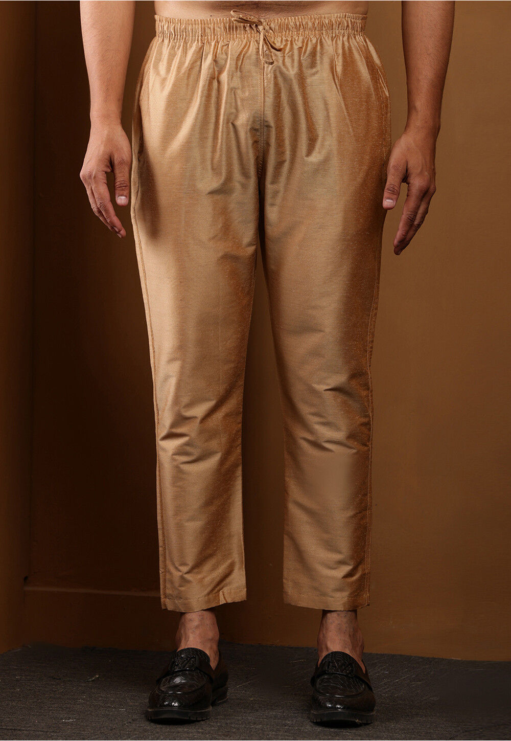Buy Solid Color Viscose Silk Pajama in Beige Online : MNR182 - Utsav ...