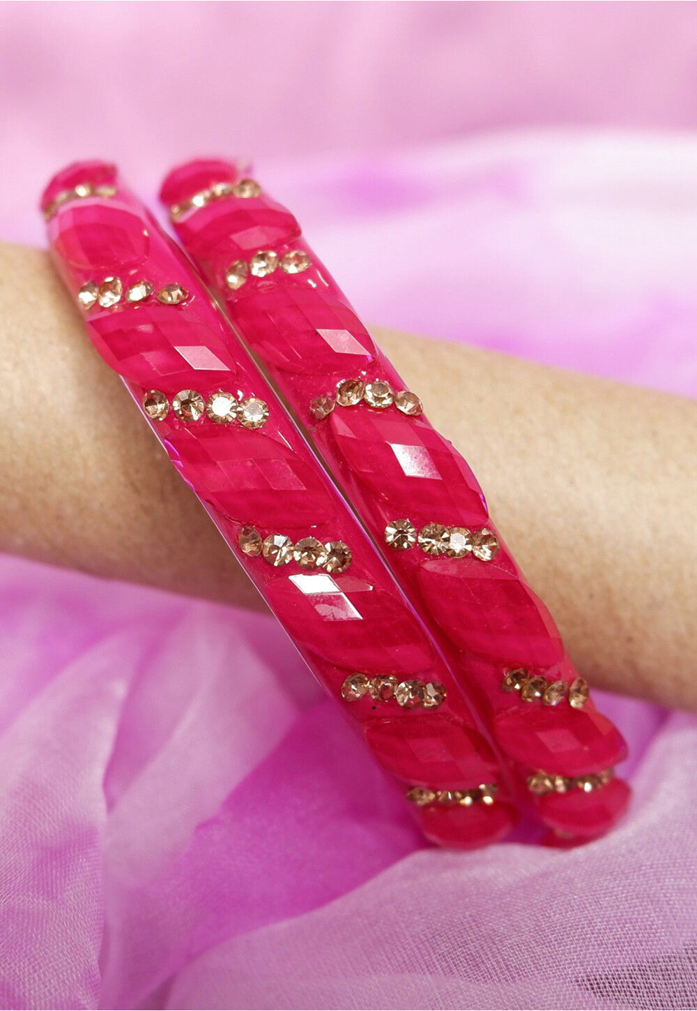Buy Stone Studded Bangle Pair Online : JJE172 - Utsav Fashion