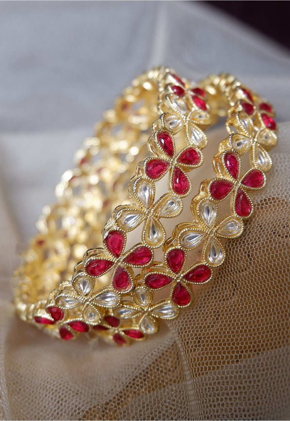 Buy Stone Studded Bangle Pair Online : JJE206 - Utsav Fashion