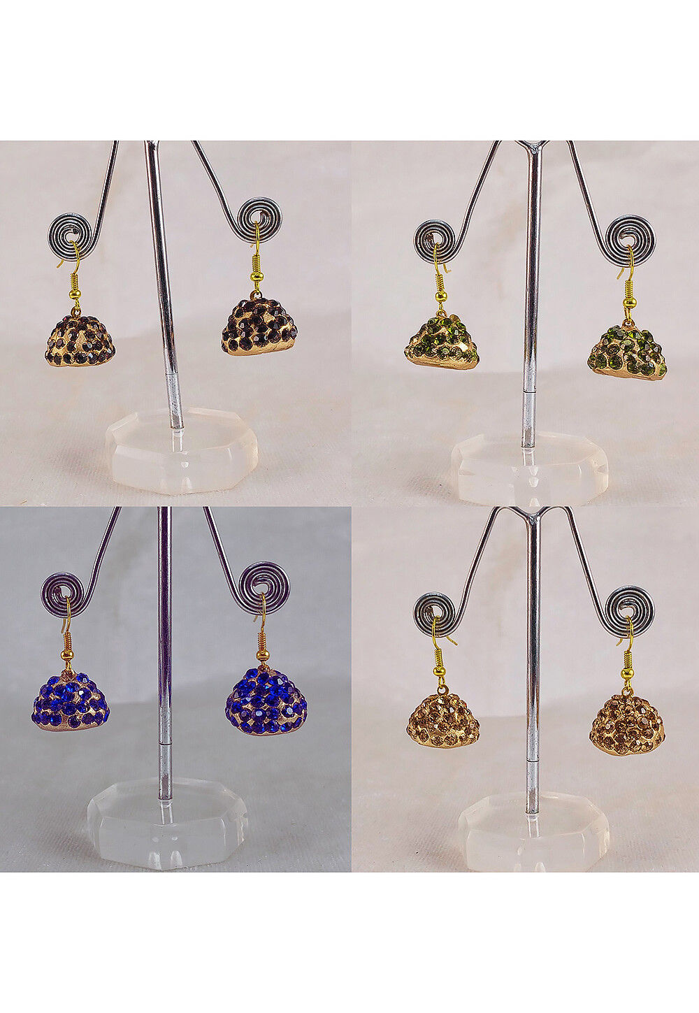 Buy Stone Studded Combo Jhumka Style Earrings Online : JVK8710 - Utsav ...