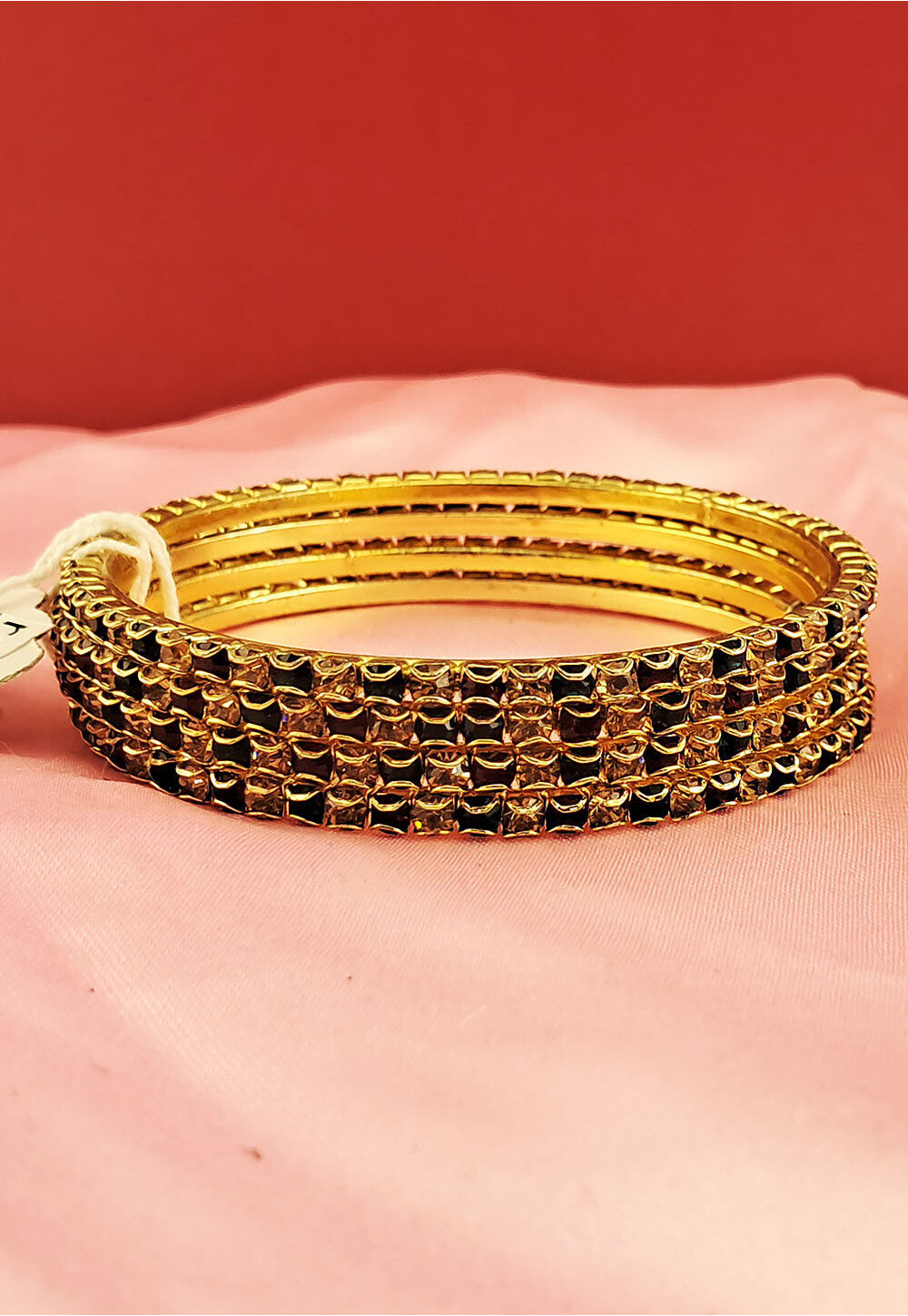 Buy Stone Studded Golden Plated Bangle Set Online : JVK8661 - Utsav Fashion