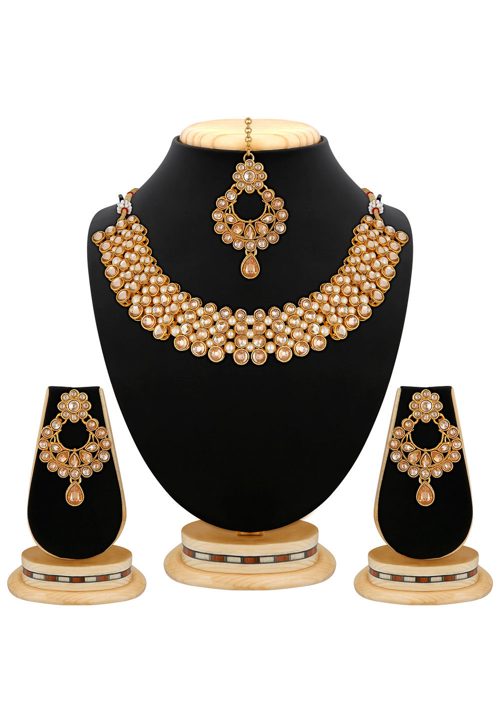 Buy Stone Studded Necklace Set Online : JRL2423 - Utsav Fashion
