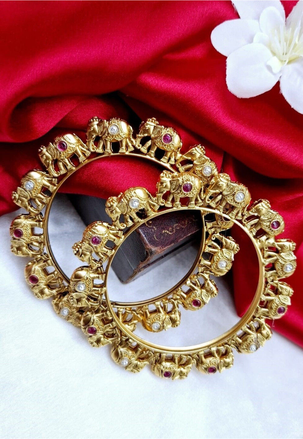 Buy Stone Studded Openable Bangle Pair Online : JKW1247 - Utsav Fashion