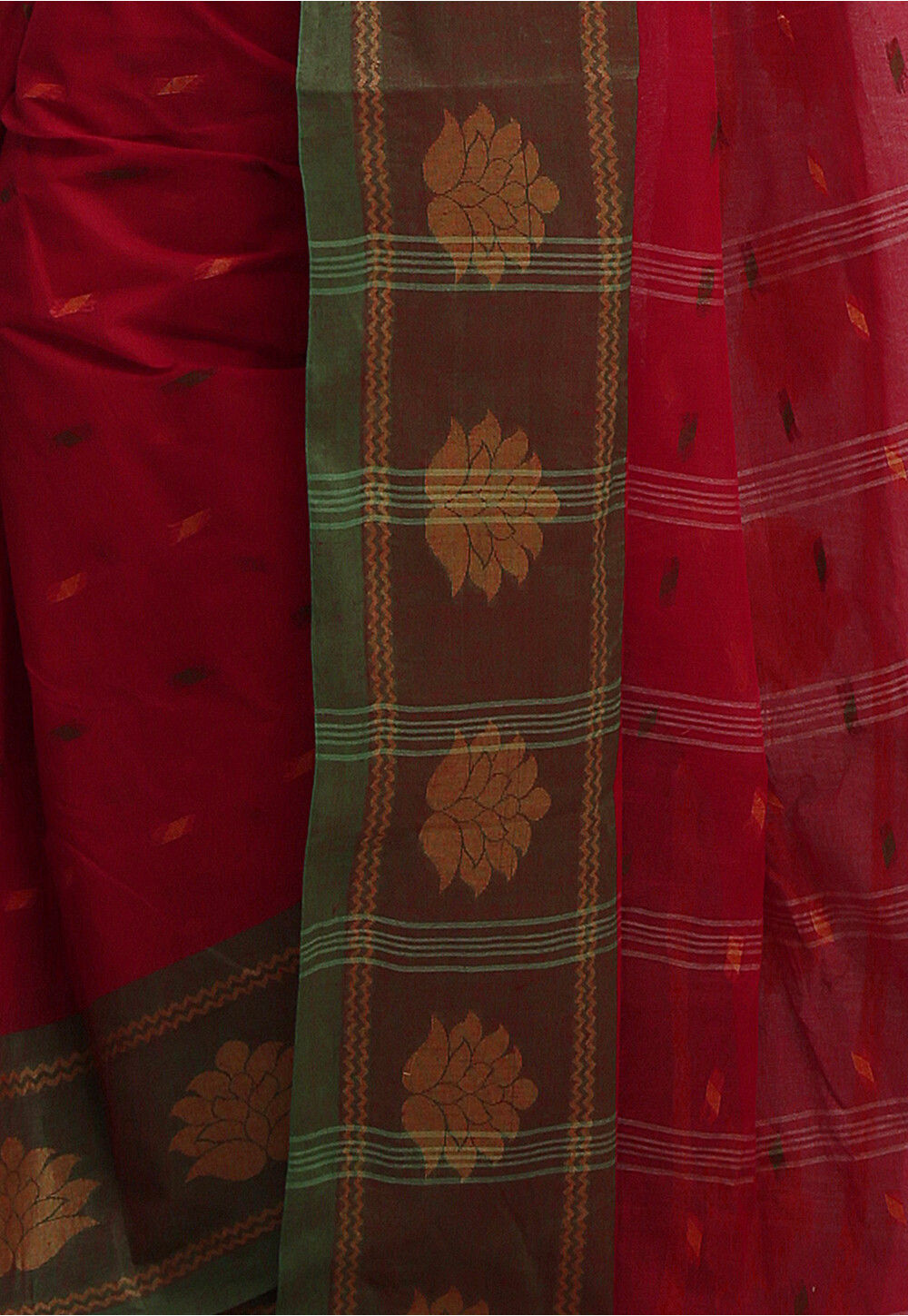 Tant Pure Cotton Saree in Red : SUUA622