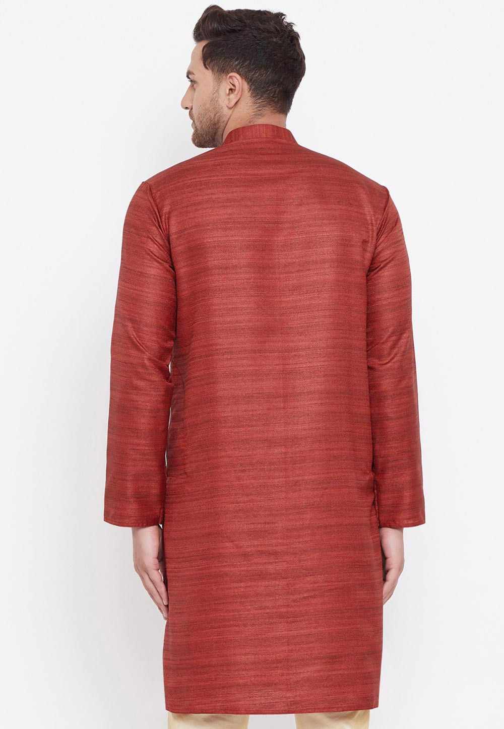 Buy Textured Art Silk Kurta in Maroon Online : MTR2036 - Utsav Fashion