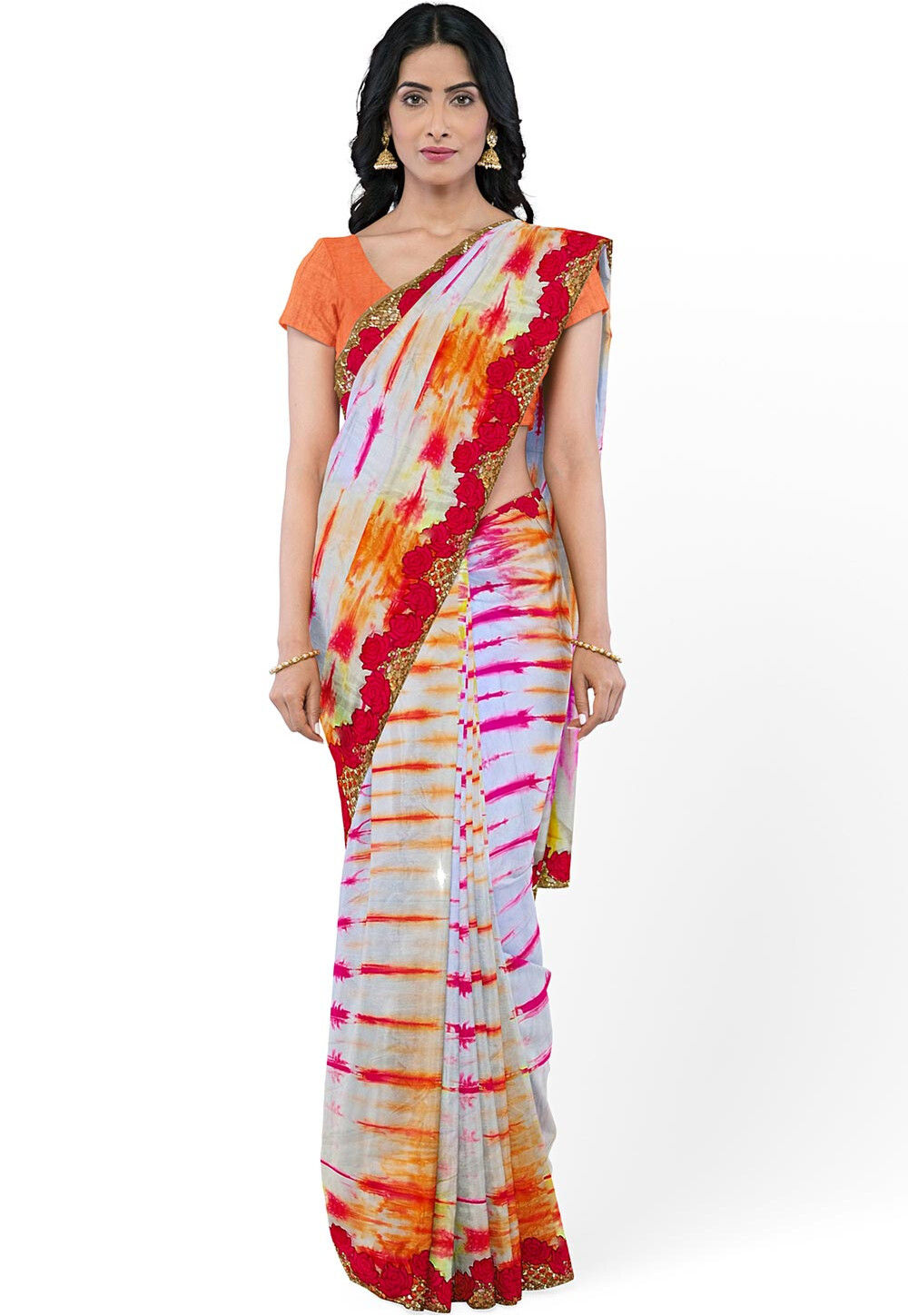 Buy Tie n Dye Pure Silk Saree in Multicolor Online : SJN7504 - Utsav ...