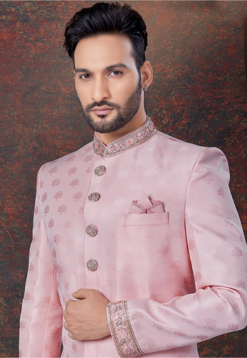 Buy Woven Art Silk Jacquard Sherwani in Pink Online : MSE1767 - Utsav ...