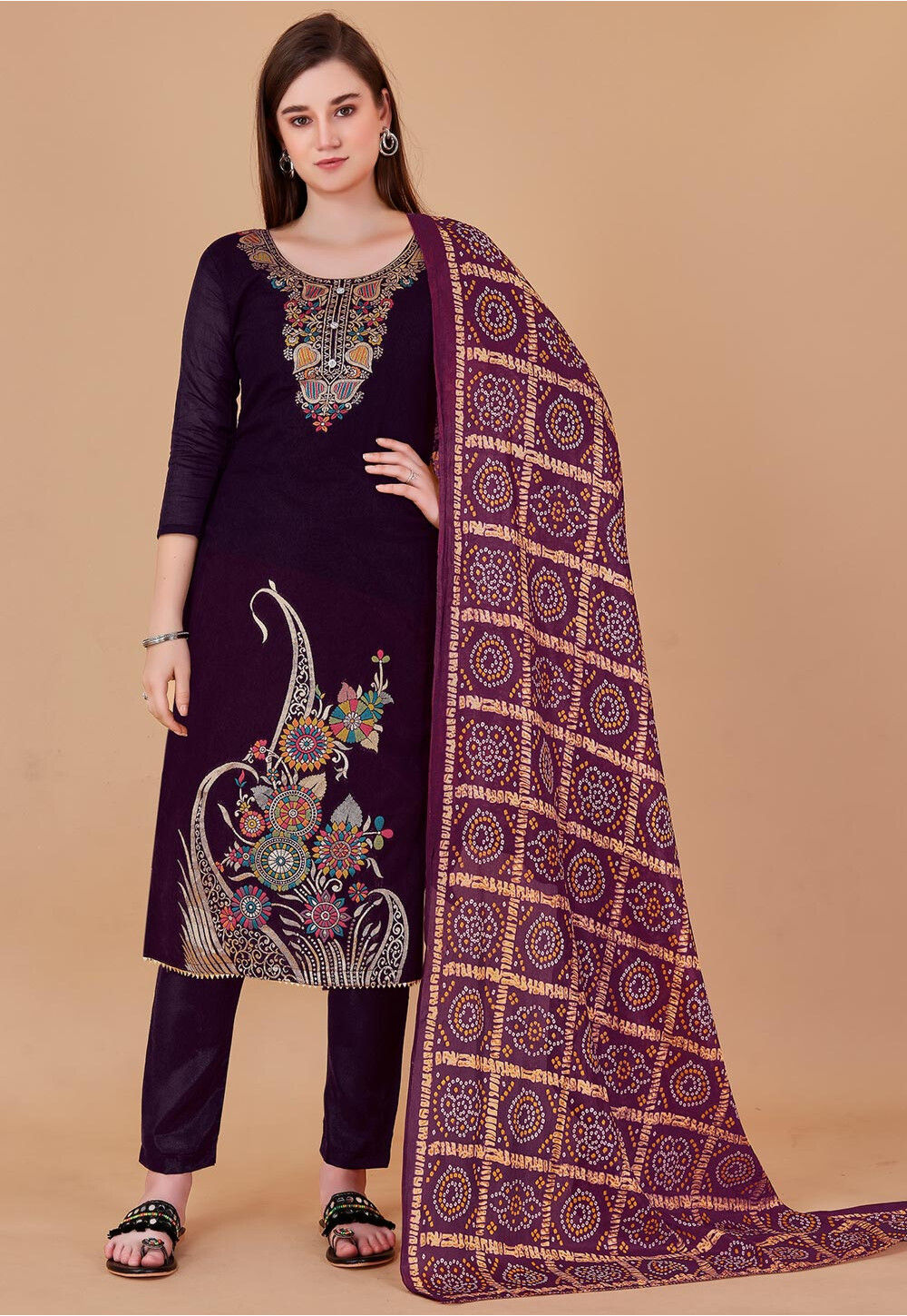 Buy Woven Art Silk Pakistani Suit in Purple Online : KYE2305 - Utsav ...