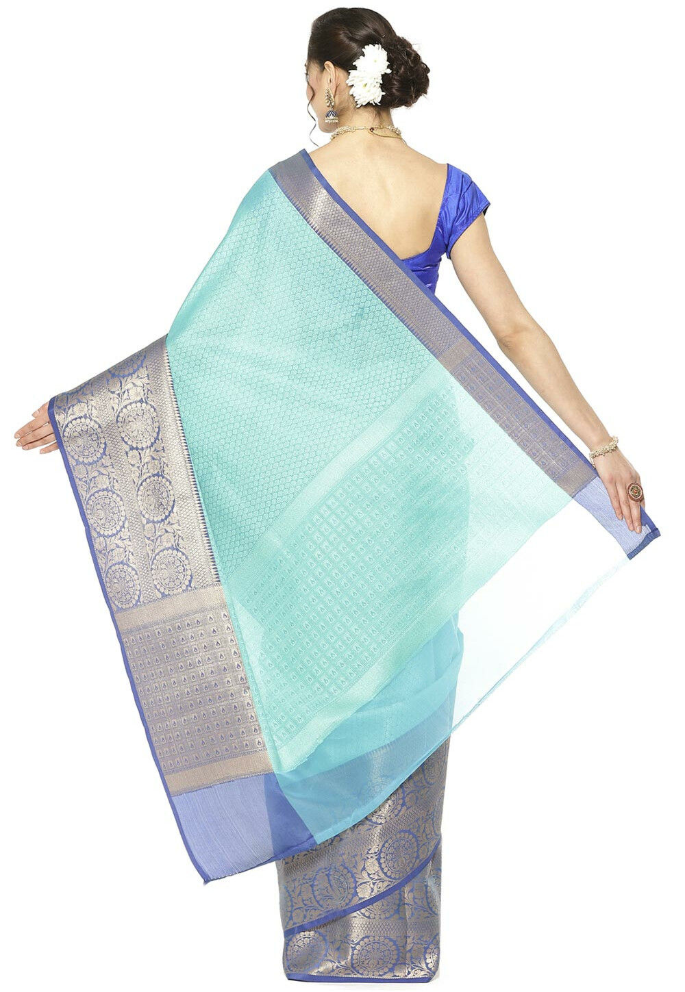 Buy Woven Art Silk Saree in Light Blue Online : SUNA1753 - Utsav Fashion