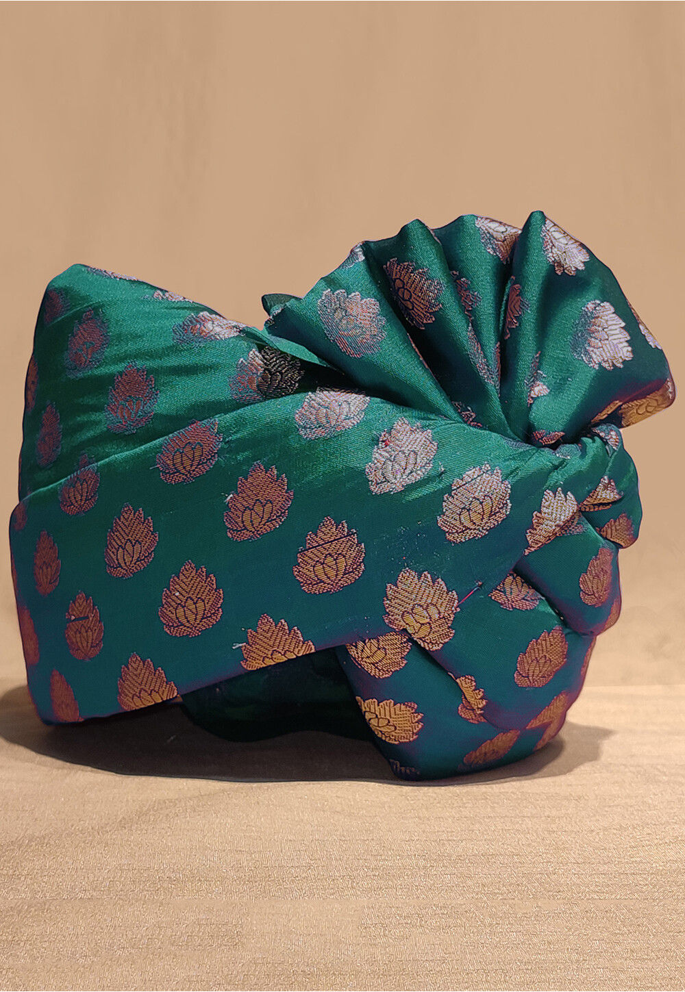 Buy Woven Chanderi Brocade Turban in Teal Green Online : MTE1712 ...