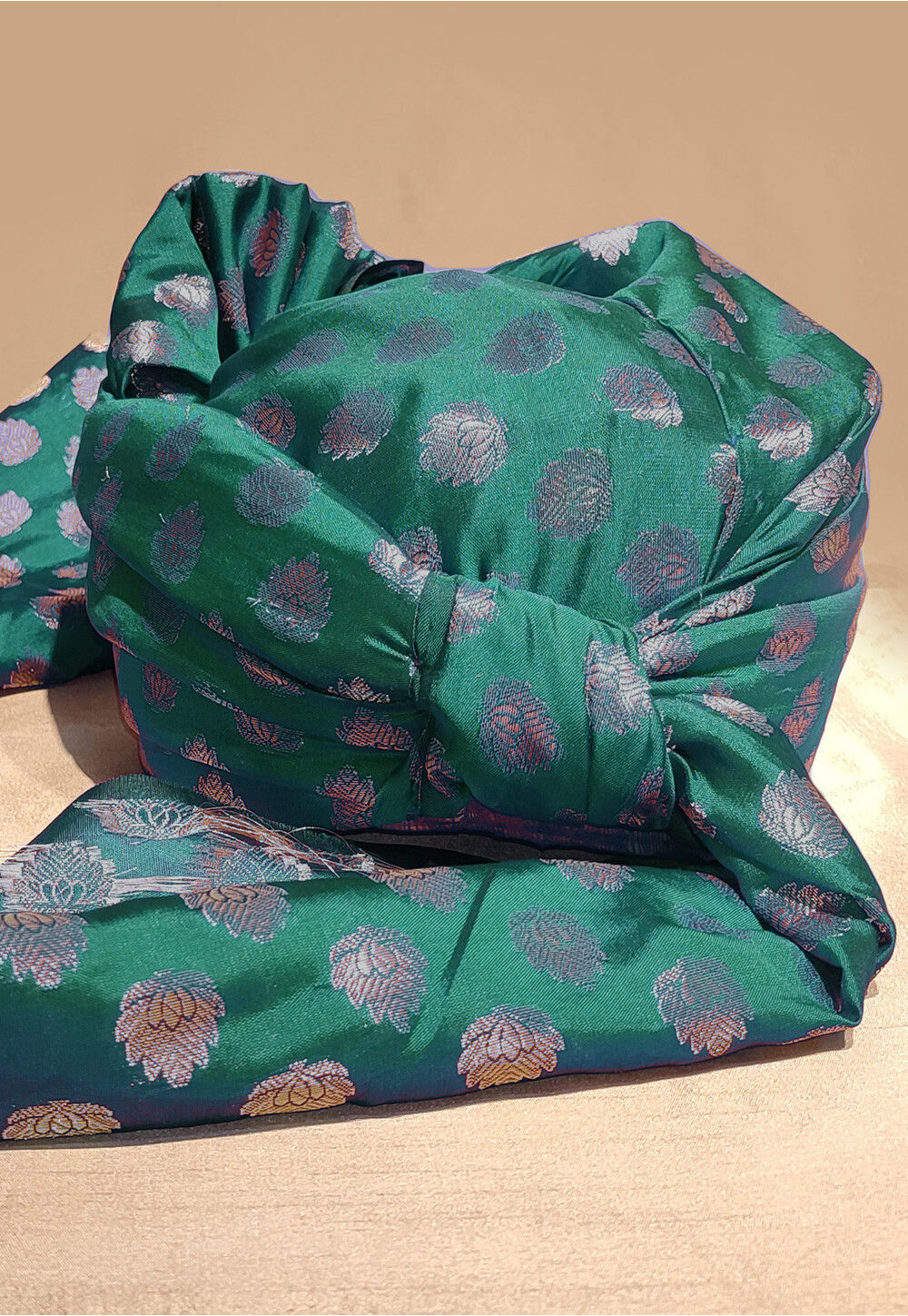 Buy Woven Chanderi Brocade Turban in Teal Green Online : MTE1712 ...