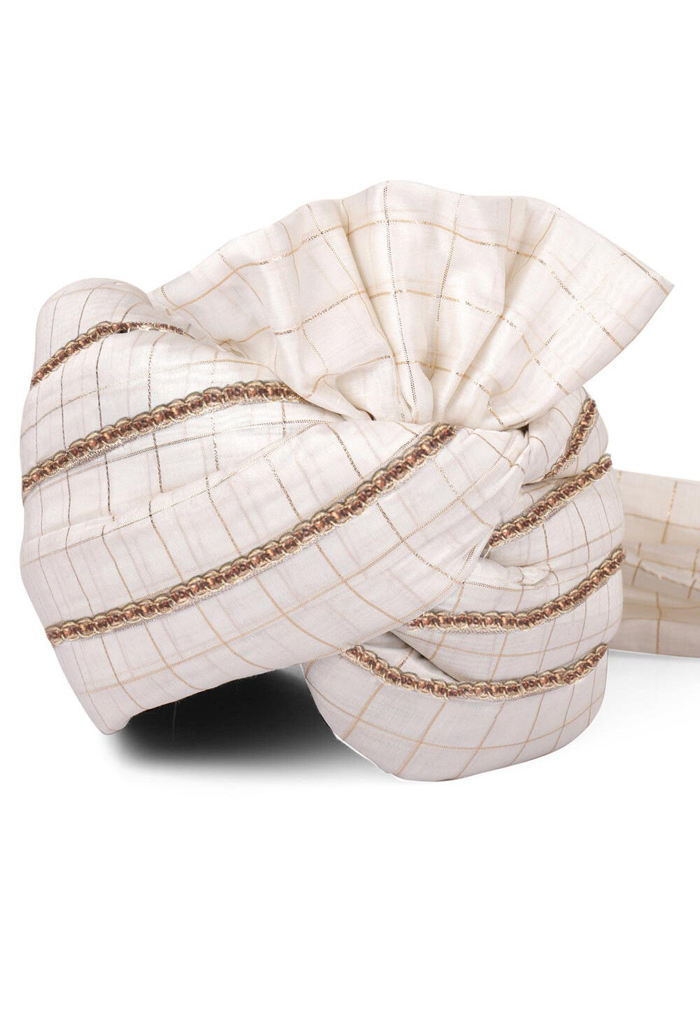 Buy Woven Chanderi Silk Turban in Off White Online : MTE265 - Utsav Fashion