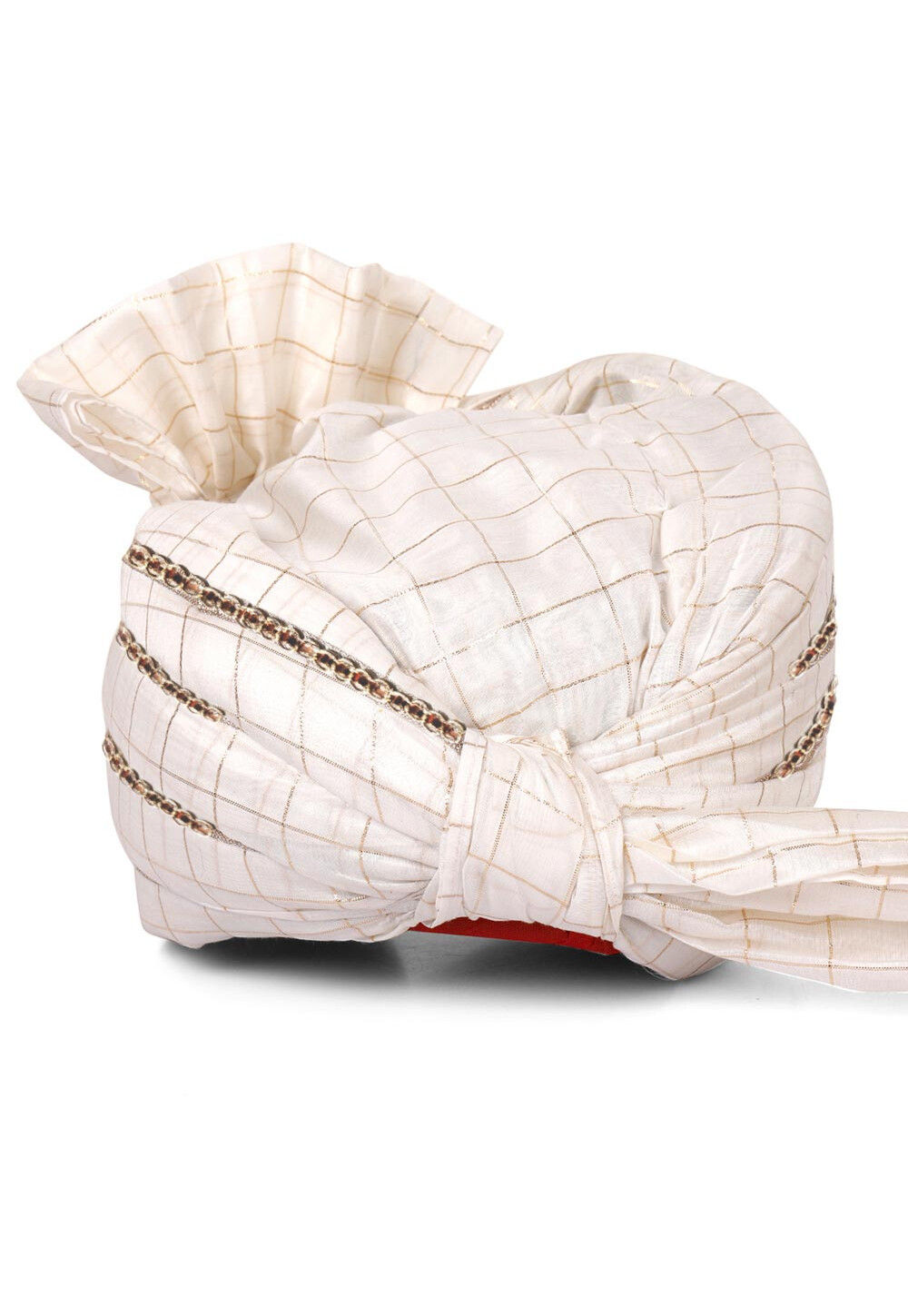 Buy Woven Chanderi Silk Turban in Off White Online : MTE265 - Utsav Fashion