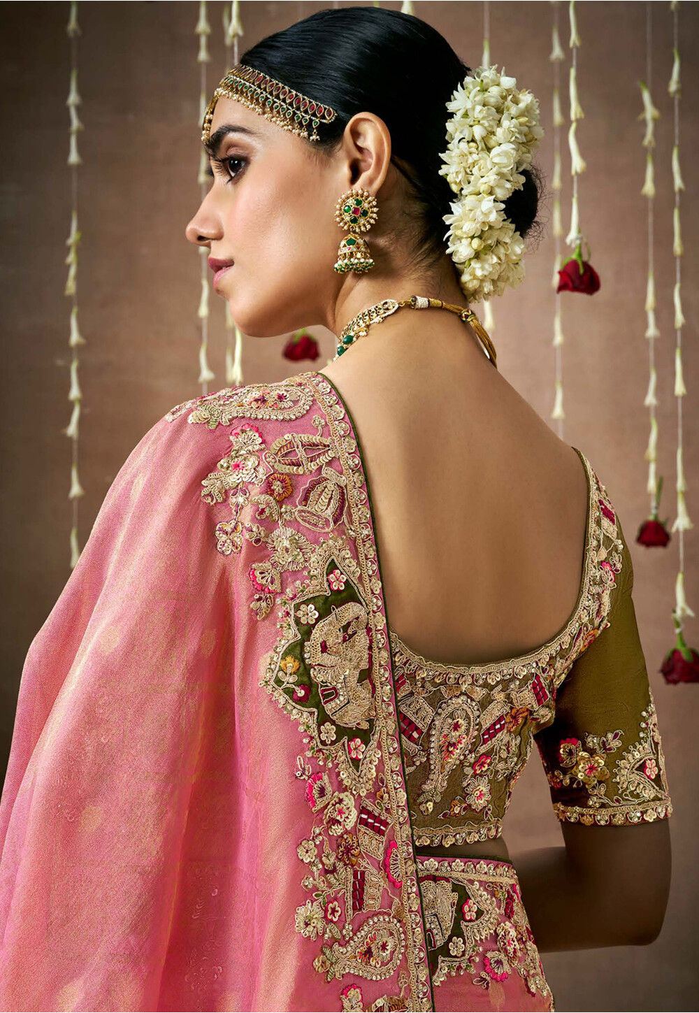 Buy Woven Organza Silk Jacquard Saree in Pink Online : SKGA2697 - Utsav ...