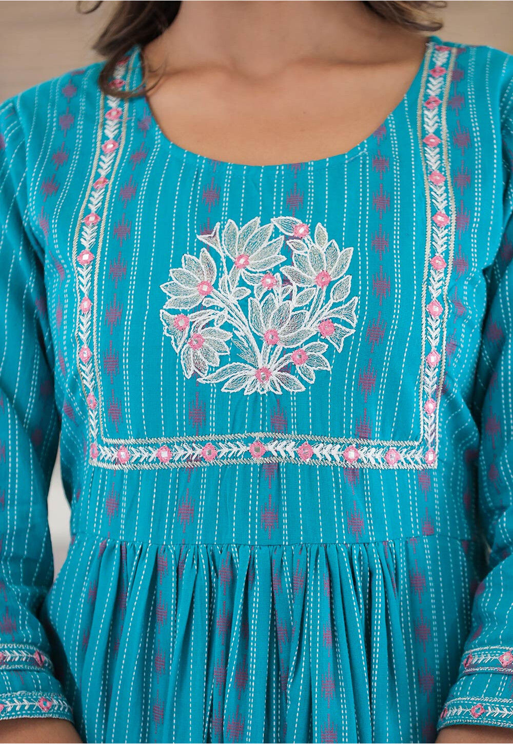 Buy Woven Pure Cotton Pakistani Suit in Turquoise Online : KMK535 ...