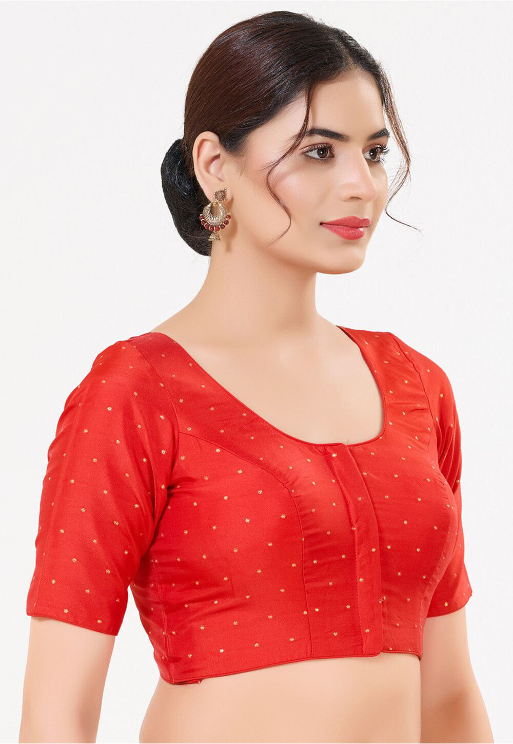 Buy Woven Taffeta Silk Blouse in Red Online : UGX1628 - Utsav Fashion