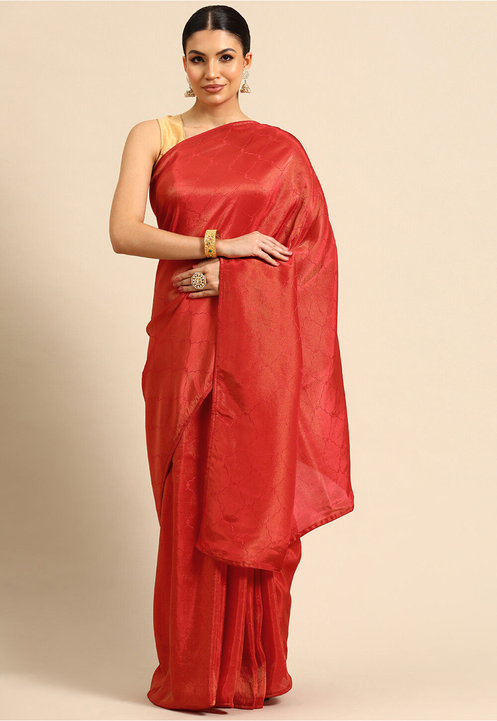 Buy Woven Tissue Saree in Red Online : SHDA754 - Utsav Fashion