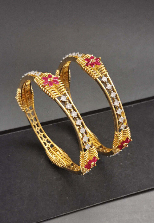 Buy American Diamond Studded Pair of Bangles Online : JQT1210 - Utsav Fashion
