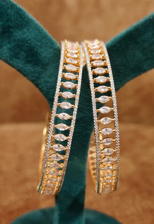 Buy American Diamond Studded Pair of Bangles Online : JQT1226 - Utsav Fashion