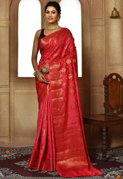 Buy Banarasi Pure Silk Saree in Red Online : SNEA2553 - Utsav Fashion