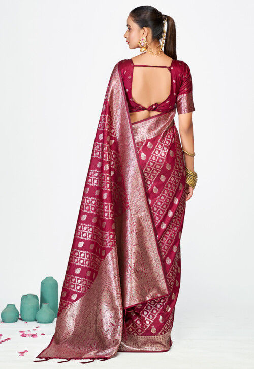 Buy Banarasi Saree in Wine Online : STM868 - Utsav Fashion
