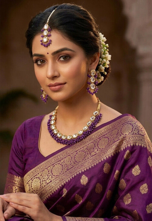 Buy Beaded Choker Necklace Set Online : JMY2152 - Utsav Fashion