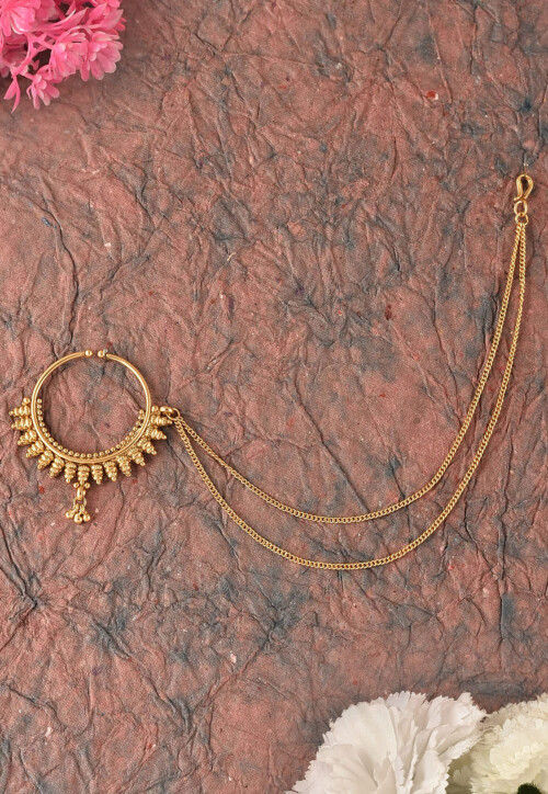 Buy Beaded Nose Ring with Layered Chain Online : JKC7649 - Utsav Fashion