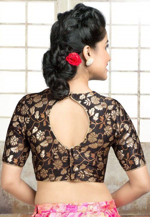Buy Brocade Blouse in Black Online : UTT728 - Utsav Fashion