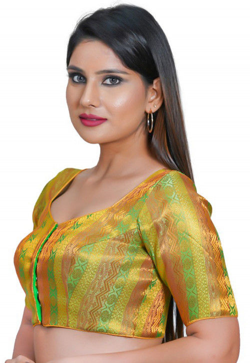 Buy Brocade Blouse in Green Online : UGX222 - Utsav Fashion