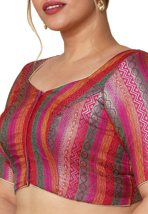 Buy Brocade Blouse in Multicolor Online : UVC1189 - Utsav Fashion