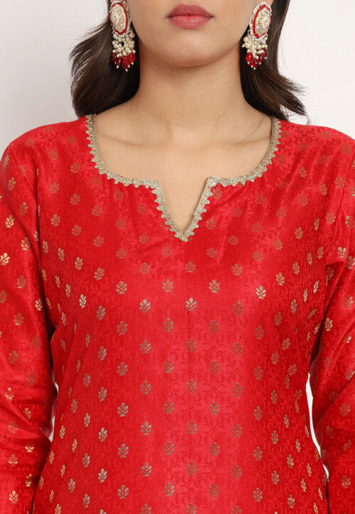 Buy Brocade Pakistani Suit in Red Online : KNV500 - Utsav Fashion