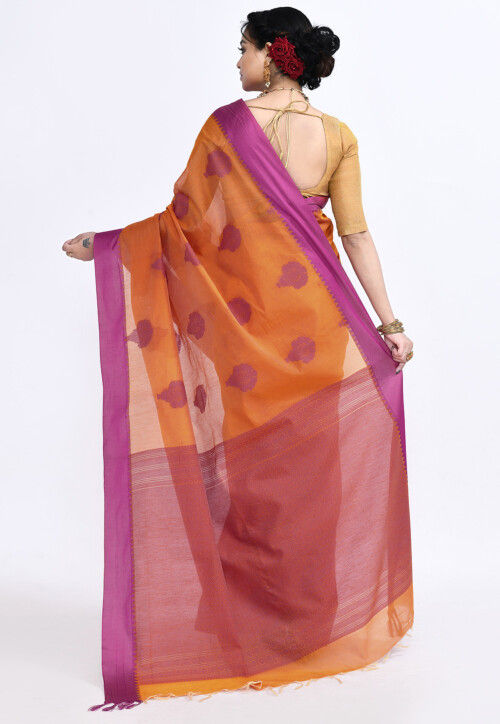 Buy Coimbatore Sico Saree in Orange Online : SAHA281 - Utsav Fashion