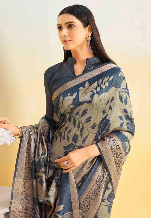 Buy Digital Printed Art Silk Saree in Beige Online : SSEA4580 - Utsav ...